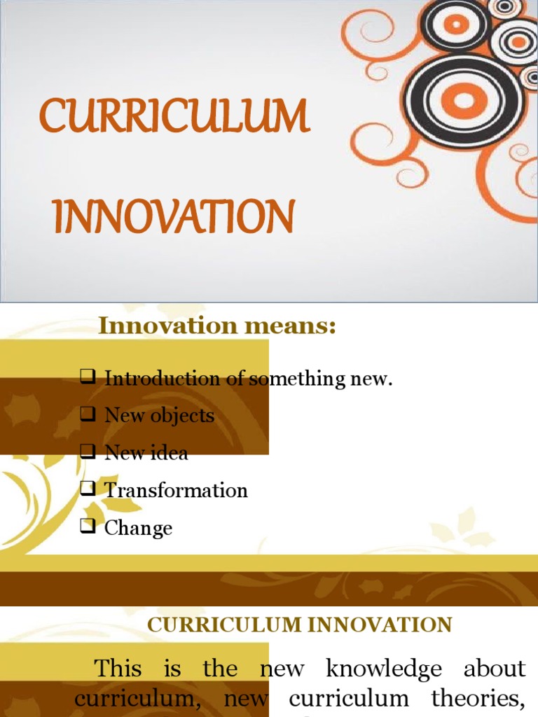 Three Approaches to Curriculum Innovation: Structure, Content, Process ...