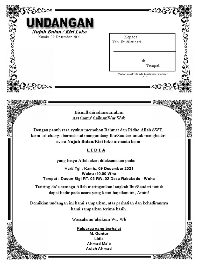 Undangan A4 Kiri Loko | PDF