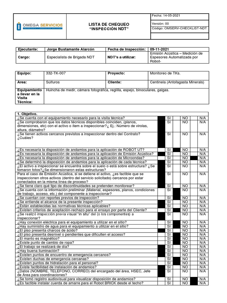 Check List 332 TK 007 | PDF