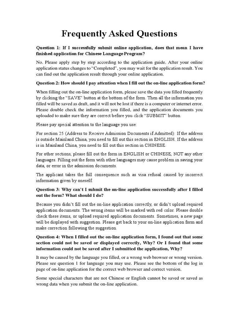 Application Frequently Asked Questions – ELARUQ