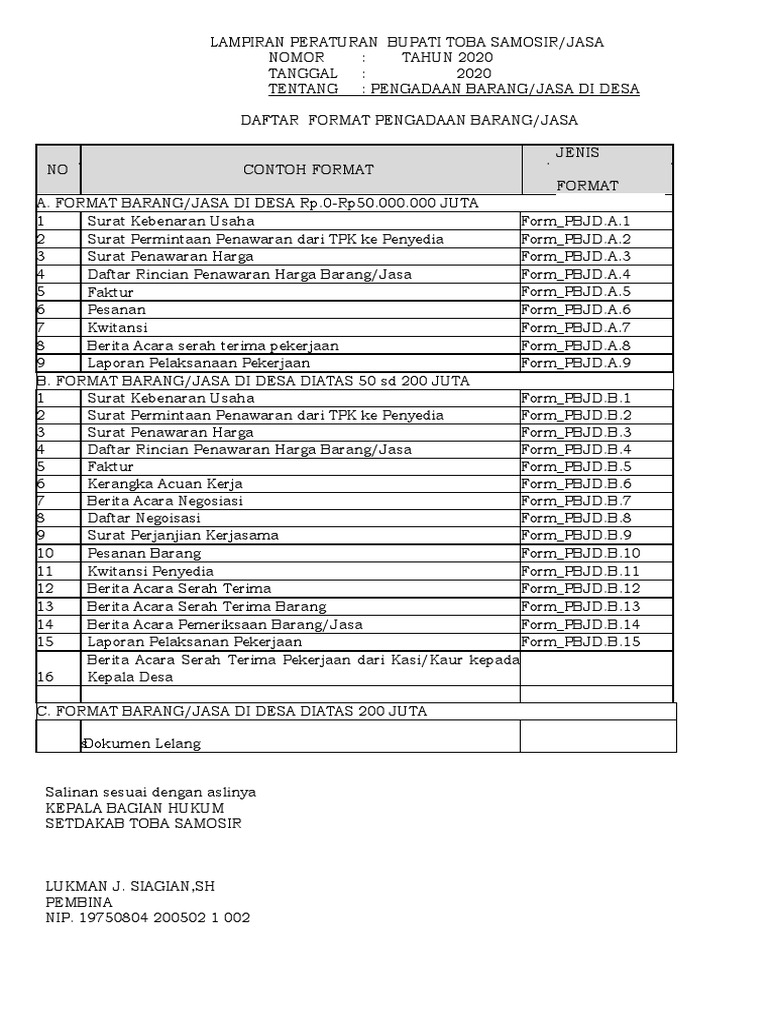 Format Barang Jasa | PDF