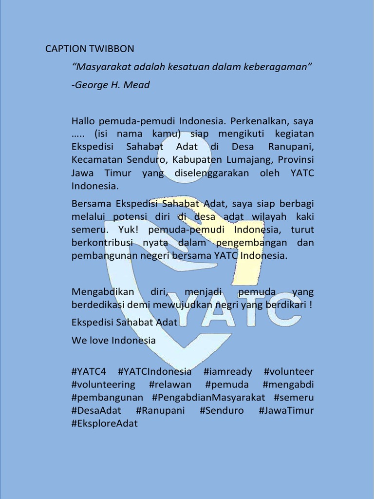 Caption Twibbon Dan Poster Ekspedisi Sahabat Adat | PDF