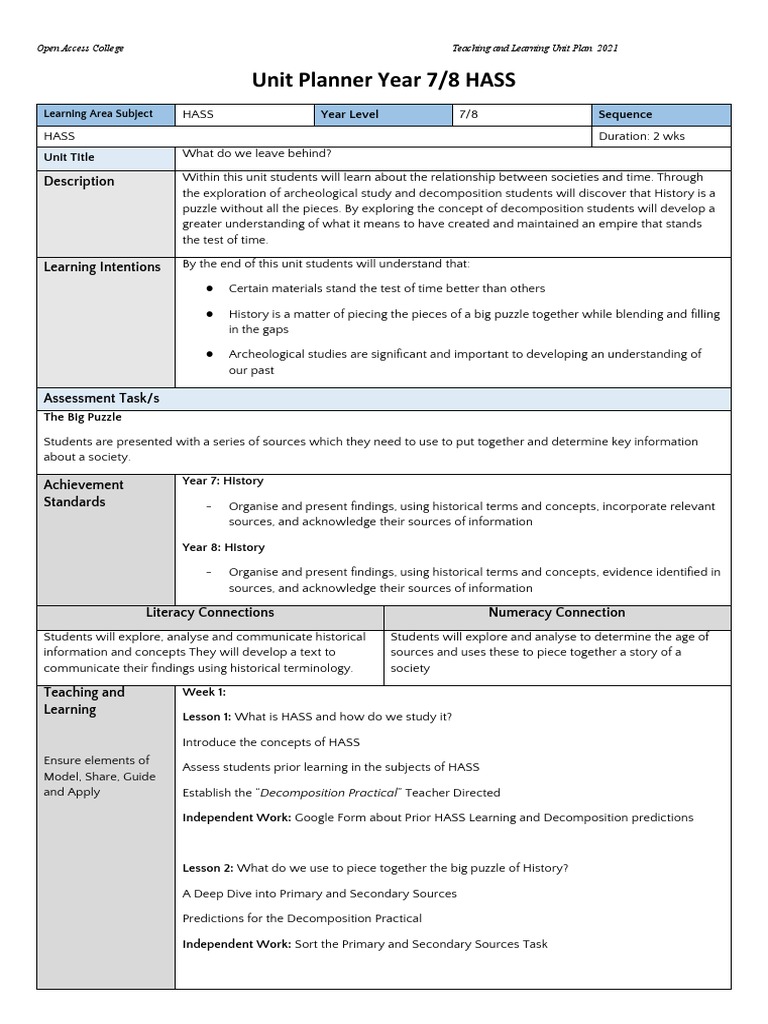 01 Unit Planner 7 8 Hass Investigating Hass | Download Free PDF ...