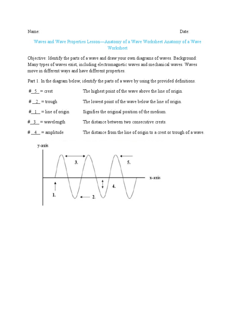 Physical Science Waves Worksheet | PDF