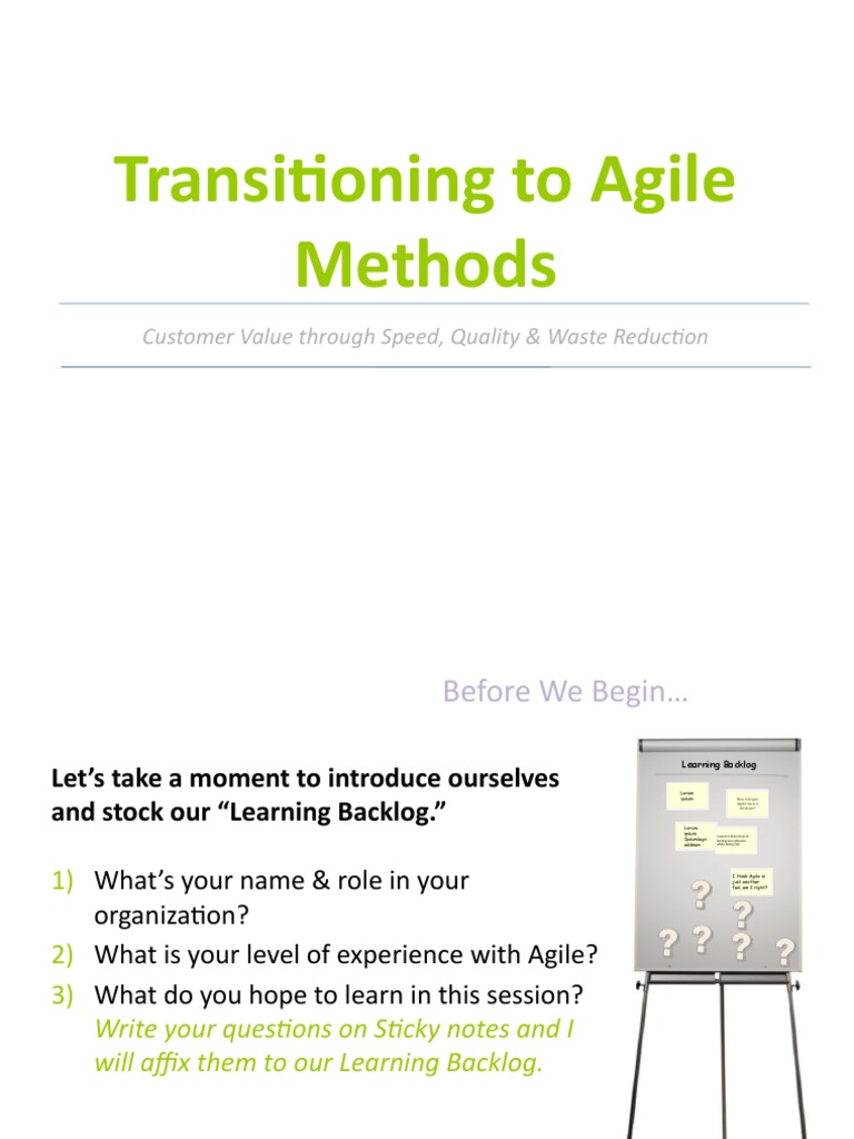 Transitioning To Agile | PDF | Scrum (Software Development) | Agile Software Development