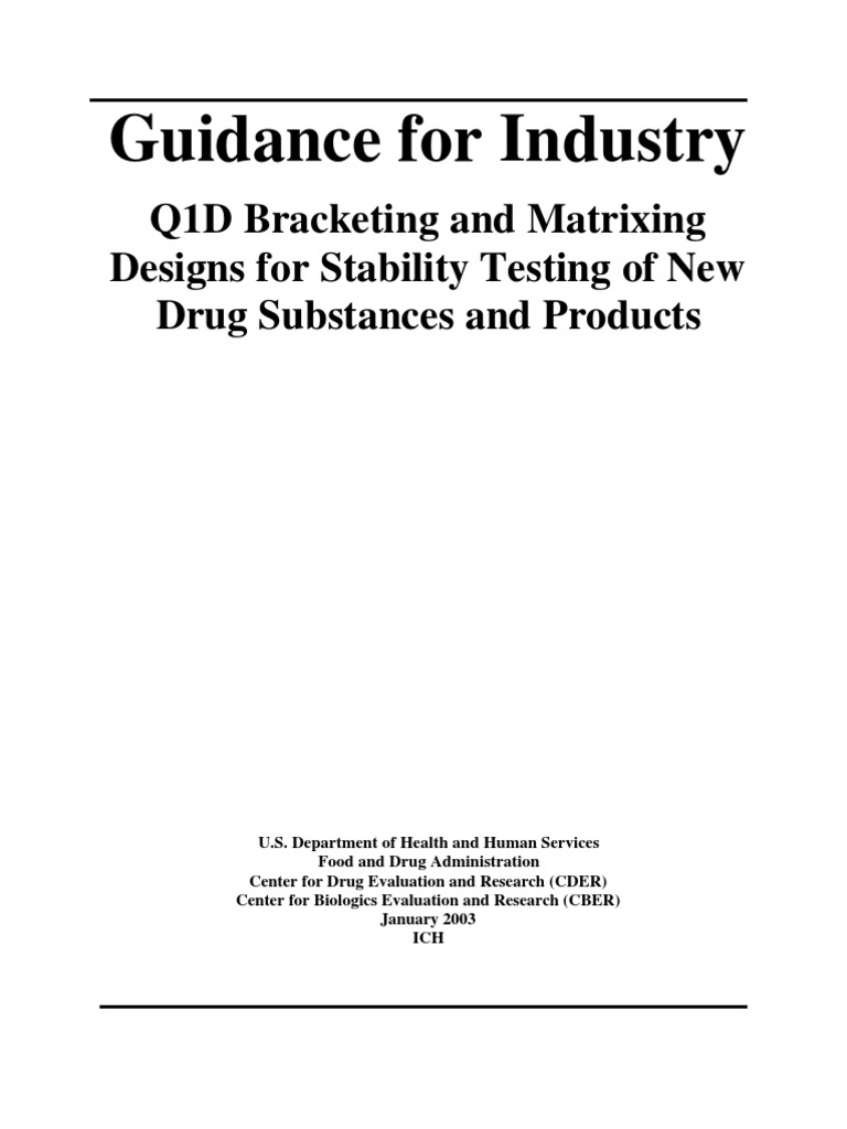 Q1D Bracketing and Matrixing | PDF