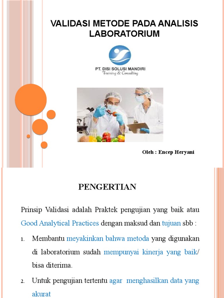 Validasi Metode Pada Analisis Lab | PDF | Kesehatan Holistik | Sains & Matematika