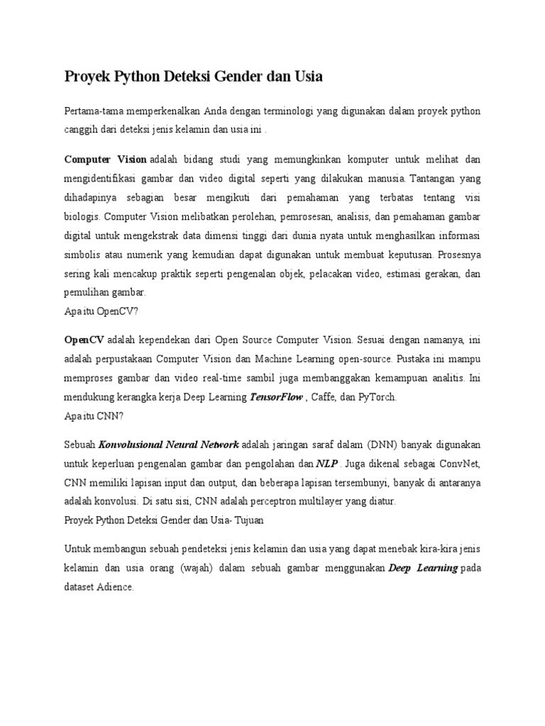 Proyek Python Deteksi Gender Dan Usia | PDF
