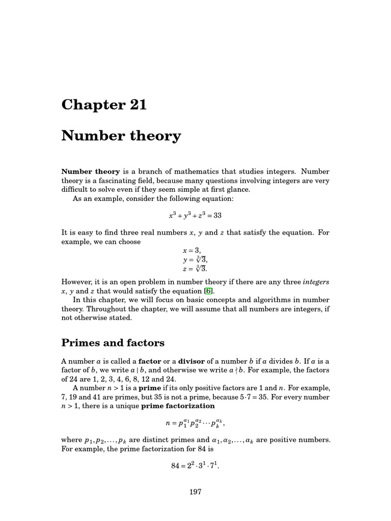 Number Theory: Primes and Factors | Download Free PDF | Prime Number ...