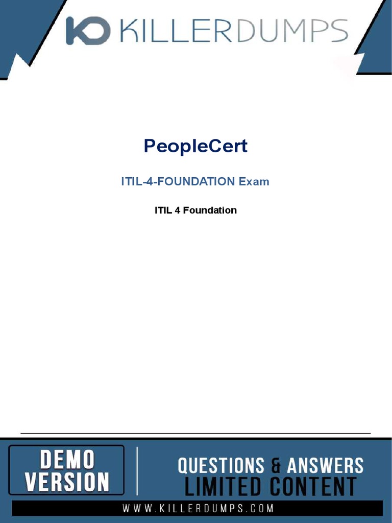 ITIL 4 Foundation Demo | PDF | Test (Assessment) | It Service Management