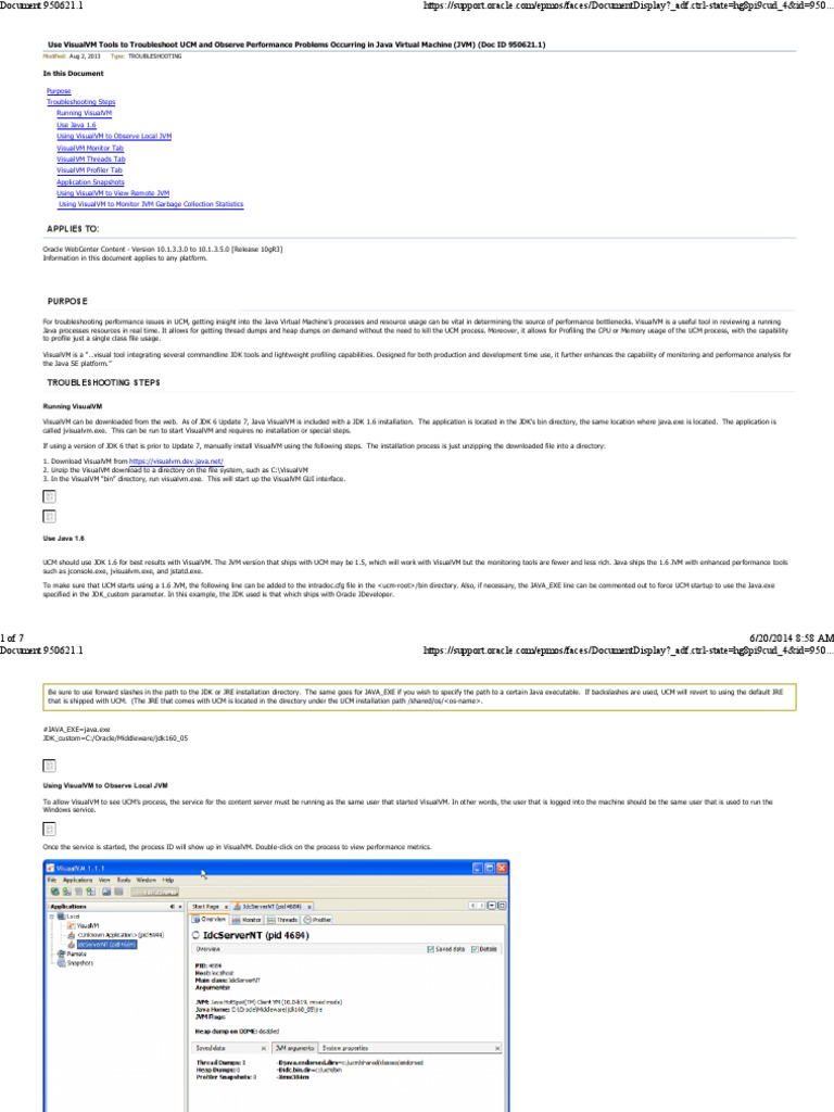 Monitor Ucm With visualVM | PDF | Java Virtual Machine | Java (Programming Language)
