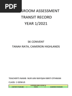 1 Gemilang 2024-2025 PBD Transit Forms | PDF | Literacy | Phonics