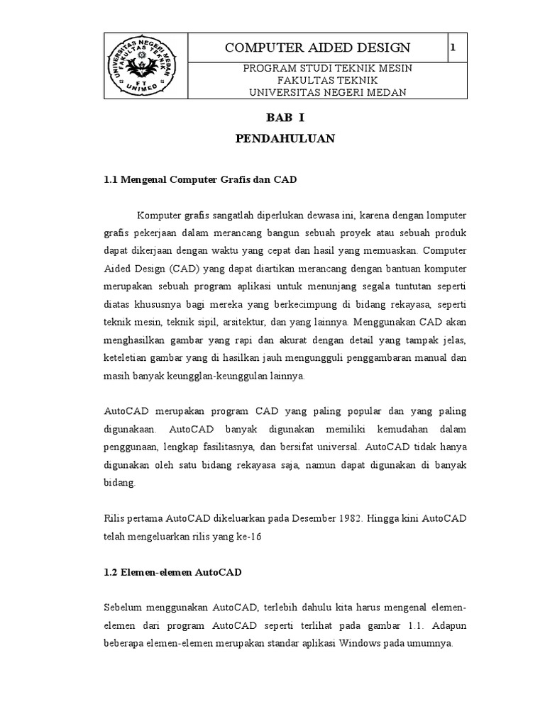 00 Modul Cad Teknik Mesin D3 - S1 | PDF | Seni | Komputer