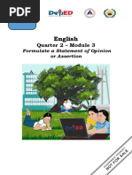 English: Quarter 2 - Module 2: Key Structural Elements and Language Features of An Argumentative ...