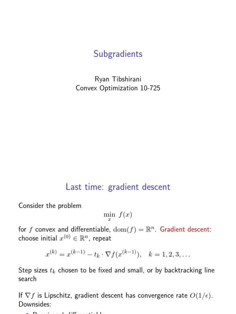 Subgradients Optimality Conditions | PDF | Mathematical Optimization | Applied Mathematics