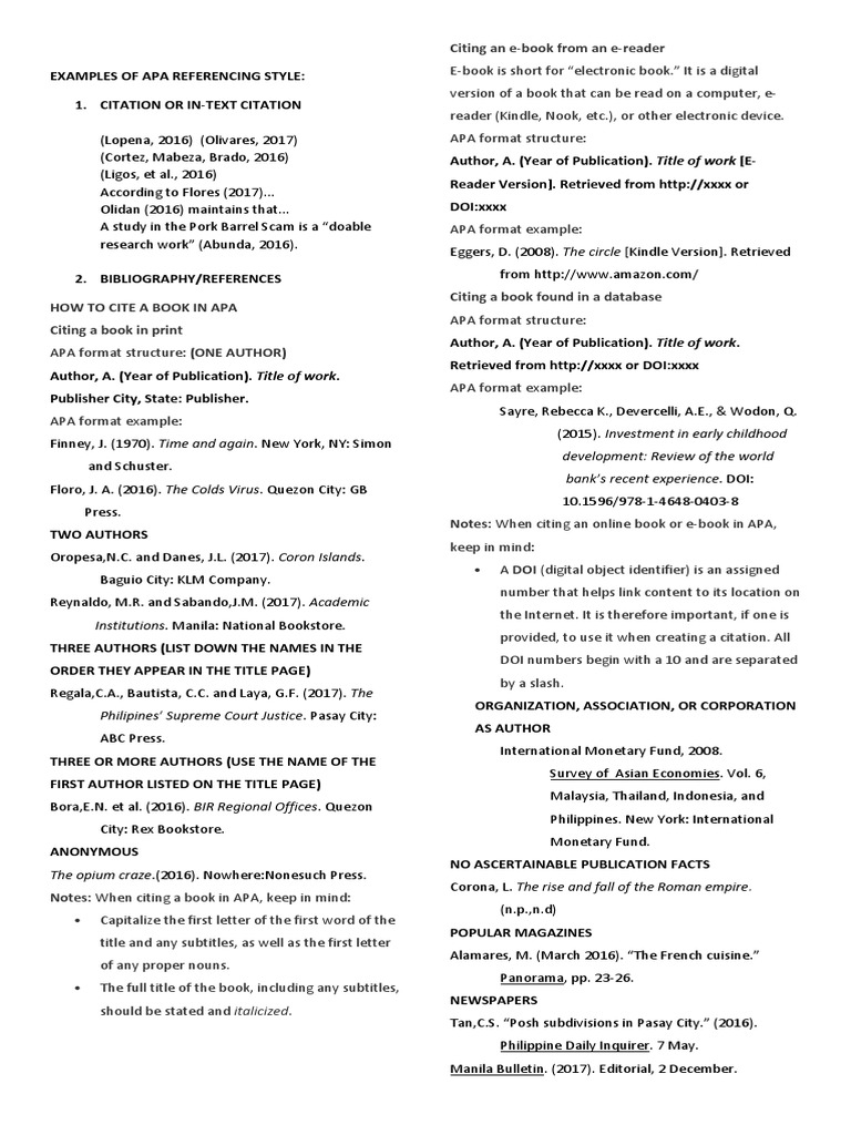 Citing E-Books in APA Format | PDF | E Books | Publishing