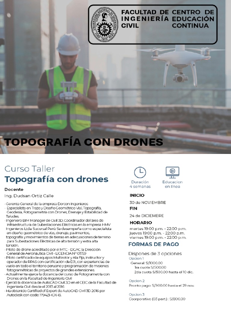 Temario Topografía Con Drones | PDF