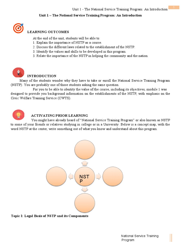 Unit 1 - The National Service Training Program: An Introduction | PDF ...