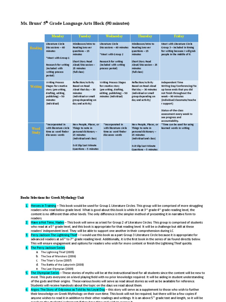 Case Study 5th Grade | PDF | Reading Comprehension | Greek Mythology