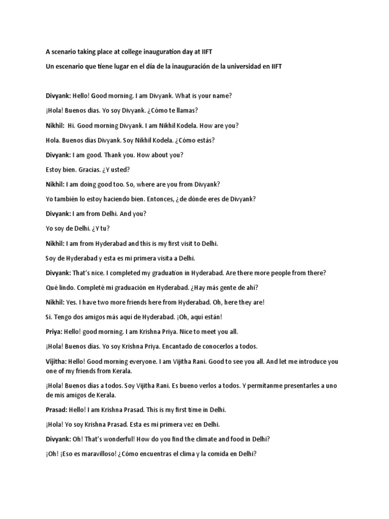 Spanish Conversation | PDF