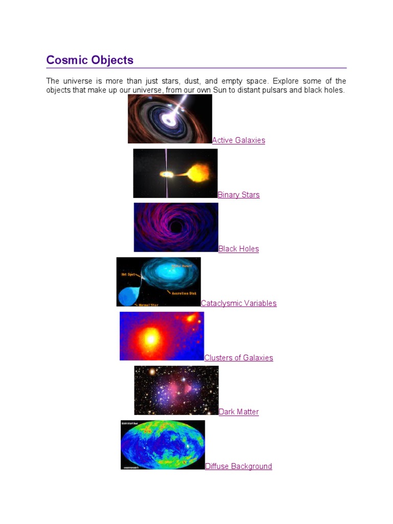 Cosmic Objects | PDF