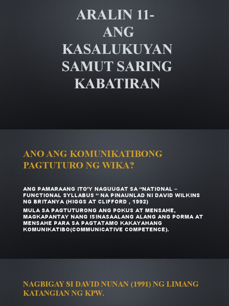 Aralin 11 Filipino | PDF