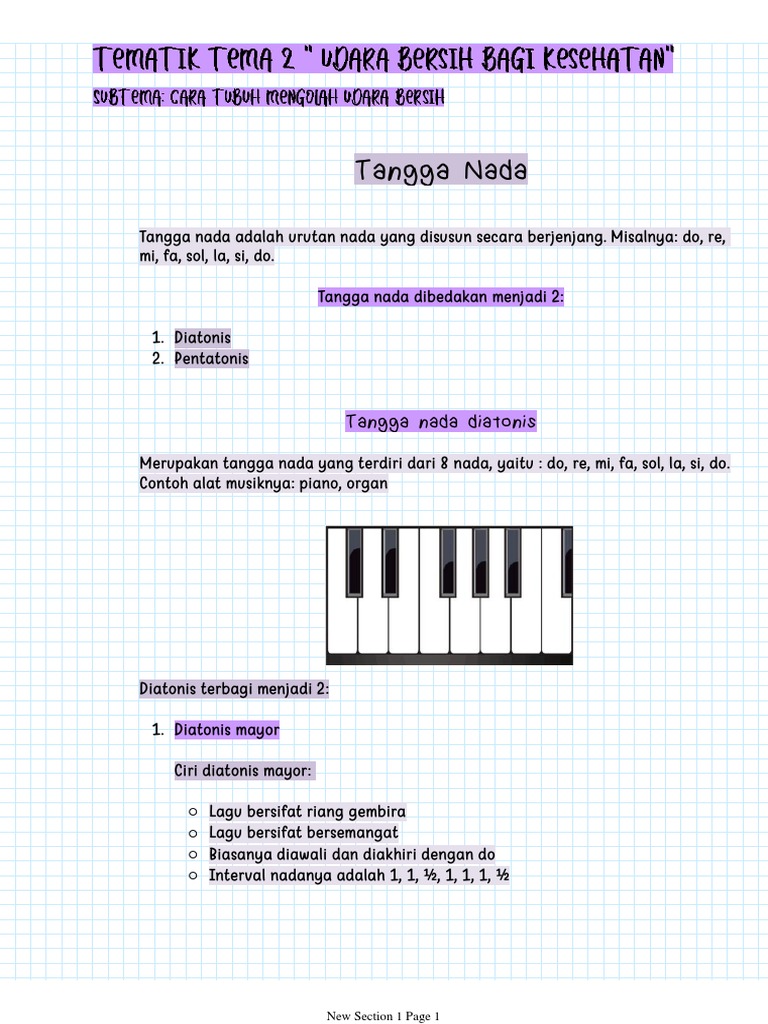 Jenis dan Ciri Tangga Nada Musik | PDF | Seni & Disiplin Bahasa | Puisi