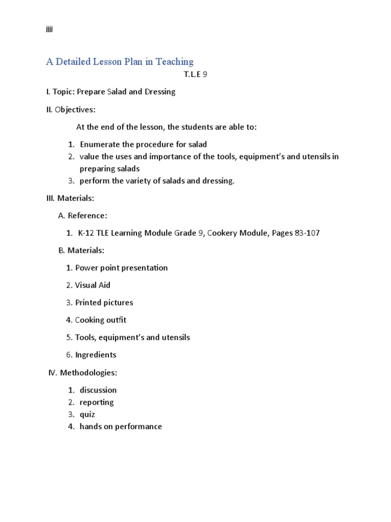 DLP - Tle | PDF | Salad | Cooking