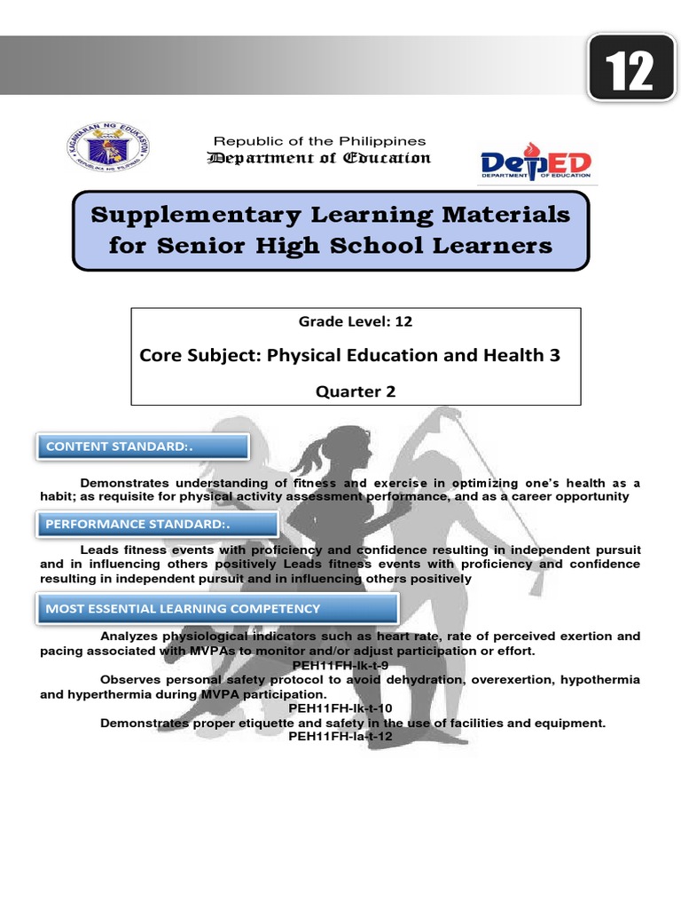 Grade 12 PE and HEALTH 3.quarter 2 SY 2021 2022 Module 4 WEEK 3 6 | PDF ...