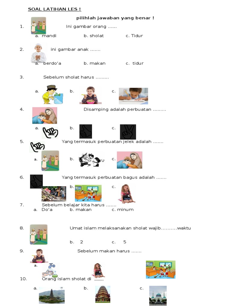 Soal Agama SDLB Tunarungu Kelas 2 | PDF