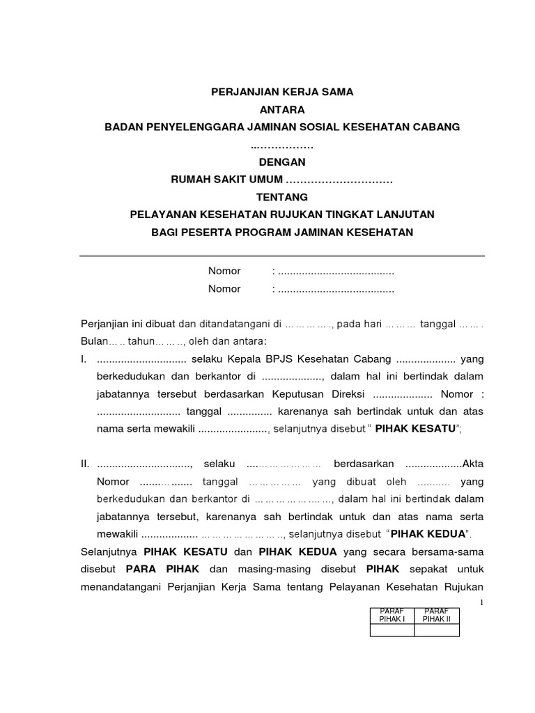 Paraf Pihak I Paraf Pihak Ii | PDF