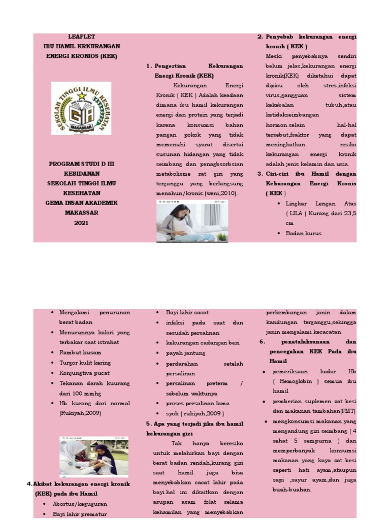 Leaflet Bumil Kek | PDF | Kesehatan Holistik