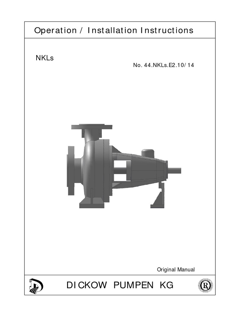 Operation / Installation Instructions: Dickow Pumpen KG | PDF | Pump ...
