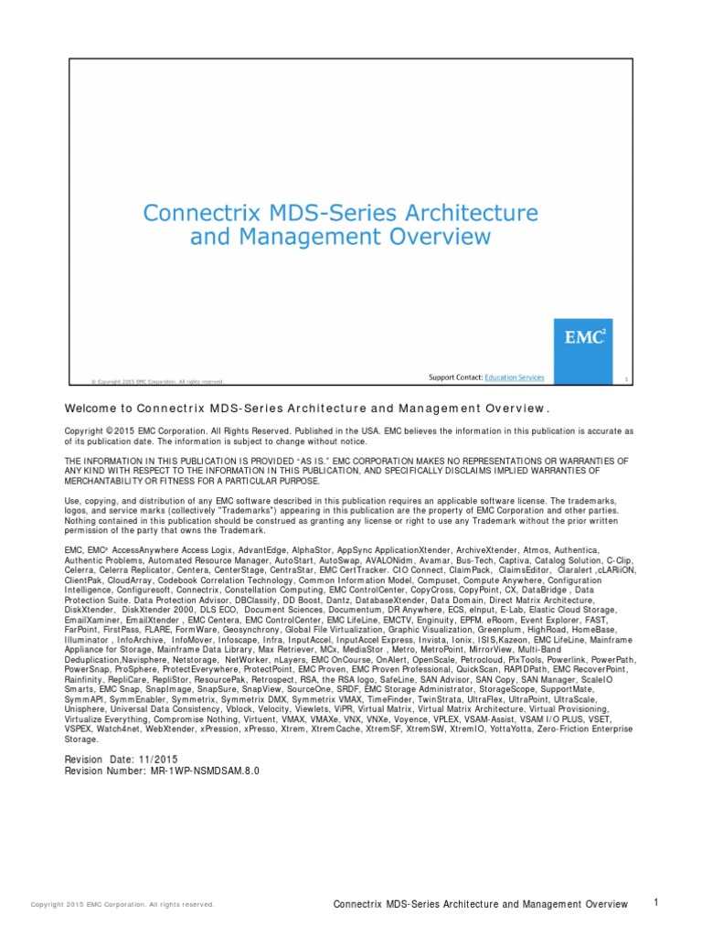 Connectrix MDS-Series Architecture and Management Overview - SRG ...