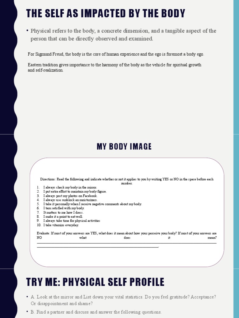 Understanding the Physical Self | PDF | Self Esteem | Identity (Social ...