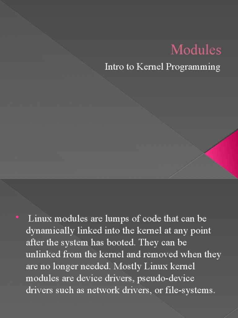 Modules: Intro To Kernel Programming | PDF | Kernel (Operating System ...