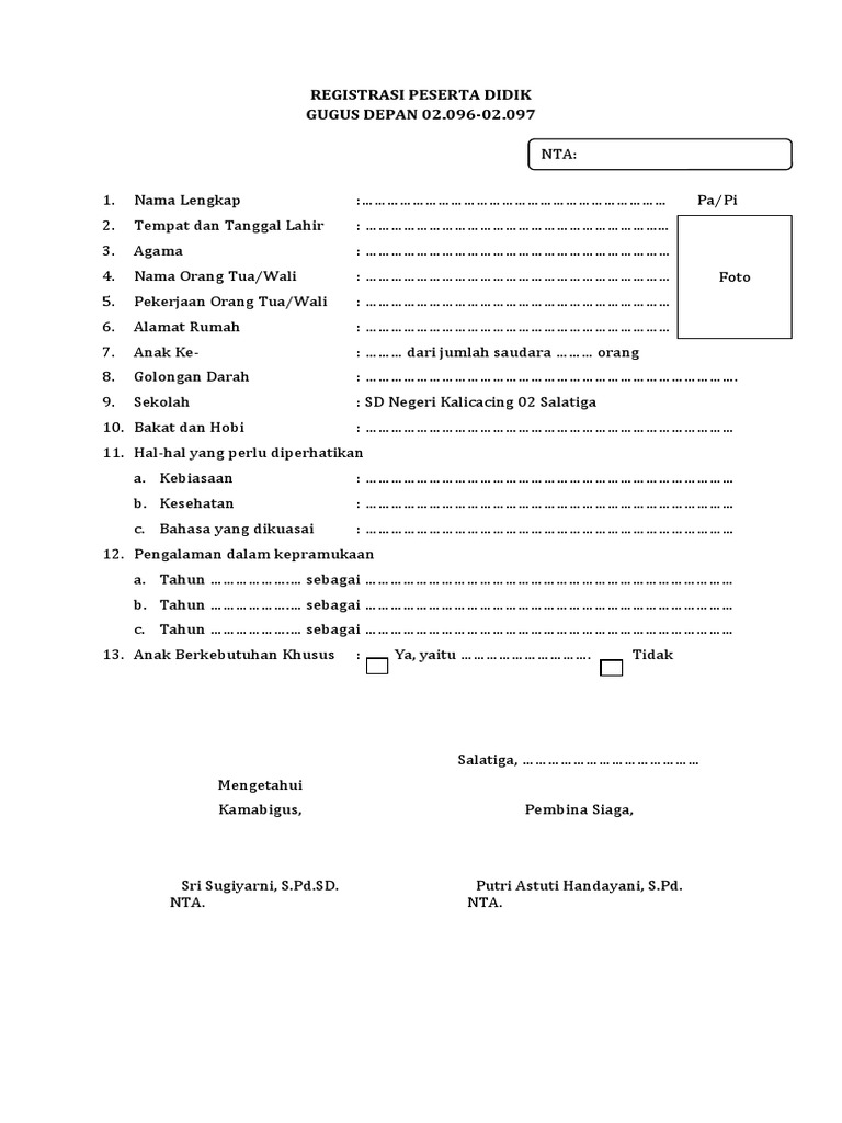 5.a. Registrasi Peserta Didik | PDF