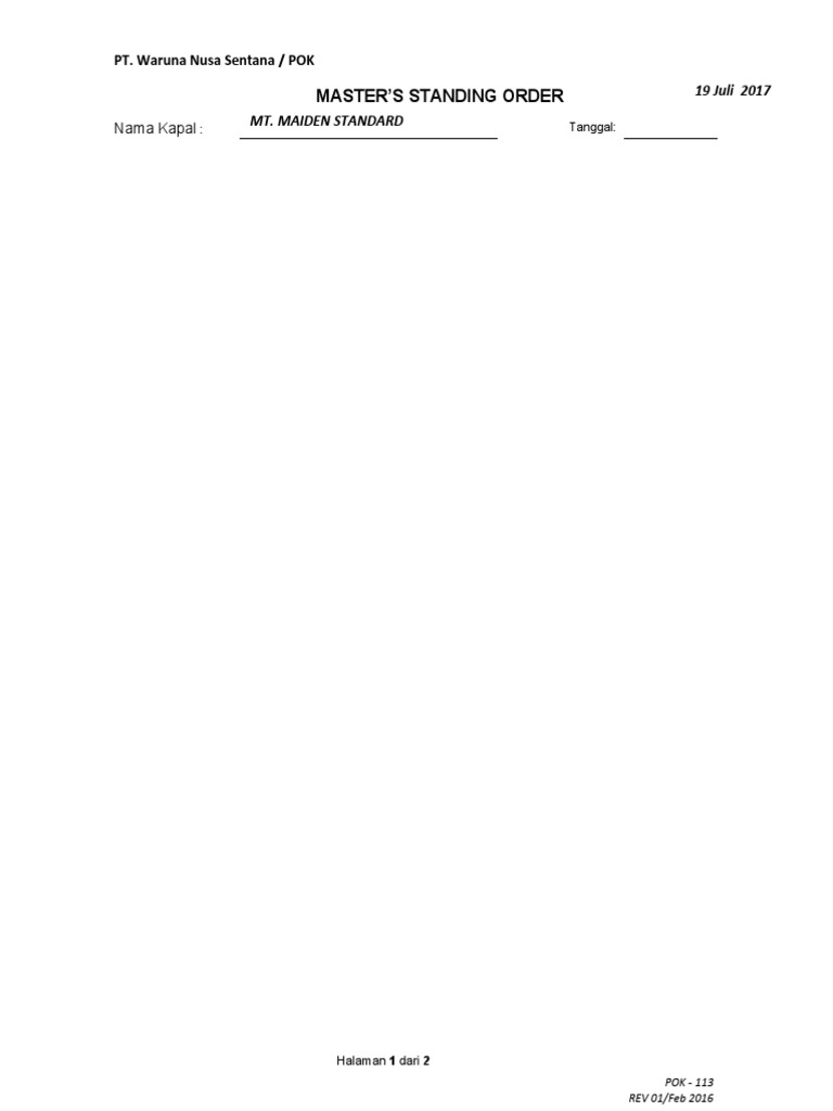 113 - Master Standing Orders Fix | PDF