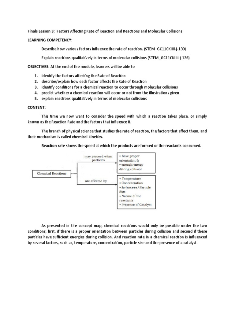 Factors Influencing Reaction Rates | PDF | Reaction Rate | Chemical ...