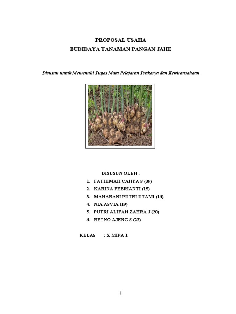 Proposal Usaha Budidaya Tanaman Pangan | PDF