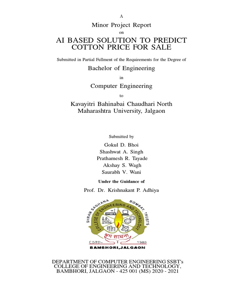 Sample Minor Project Report-2020-21 | PDF | Software Engineering ...