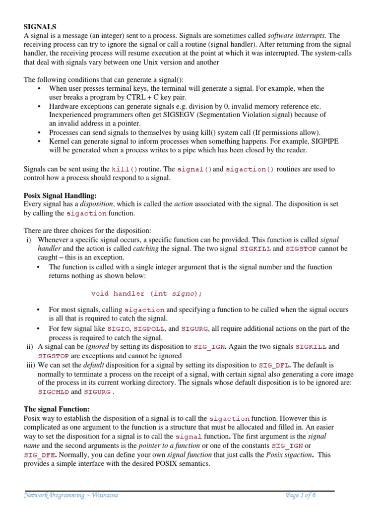 Network Programming Notes - Signals | PDF | Software | Concurrency ... Network Programming Notes - Signals | PDF | Software | Concurrency ...