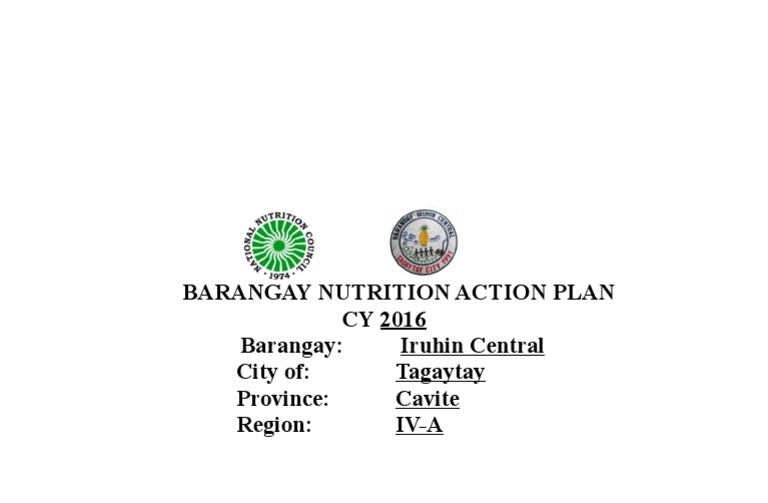 Barangay Nutrition Action Plan | PDF