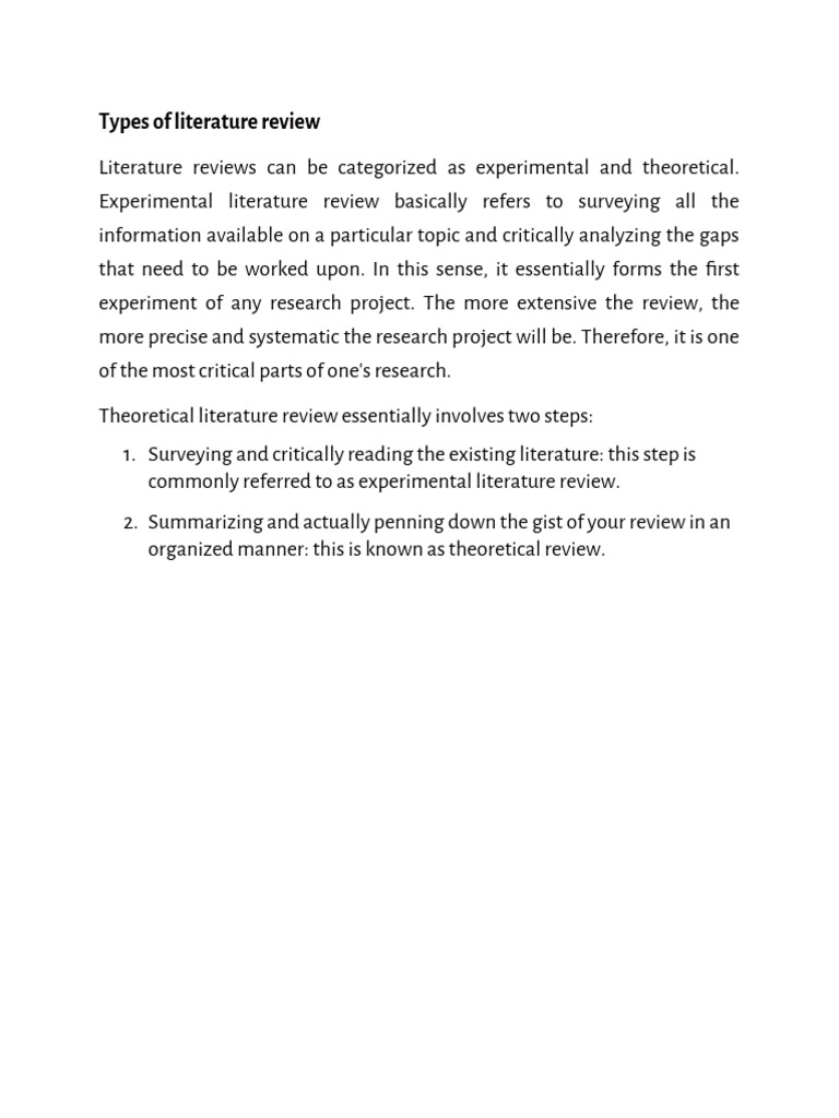 Types of Literature Review | PDF