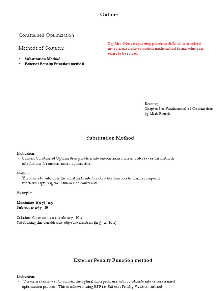 Constrained Optimization Methods | PDF | Mathematical Optimization | Computational Science