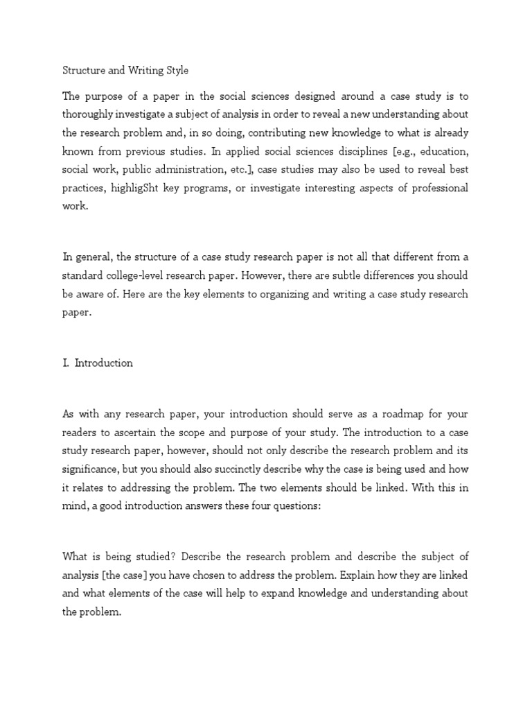 Structure and Writing Style Tips For Case Study | PDF | Case Study ...