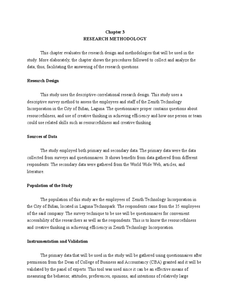 CHAPTER3 | PDF | Survey Methodology | Questionnaire