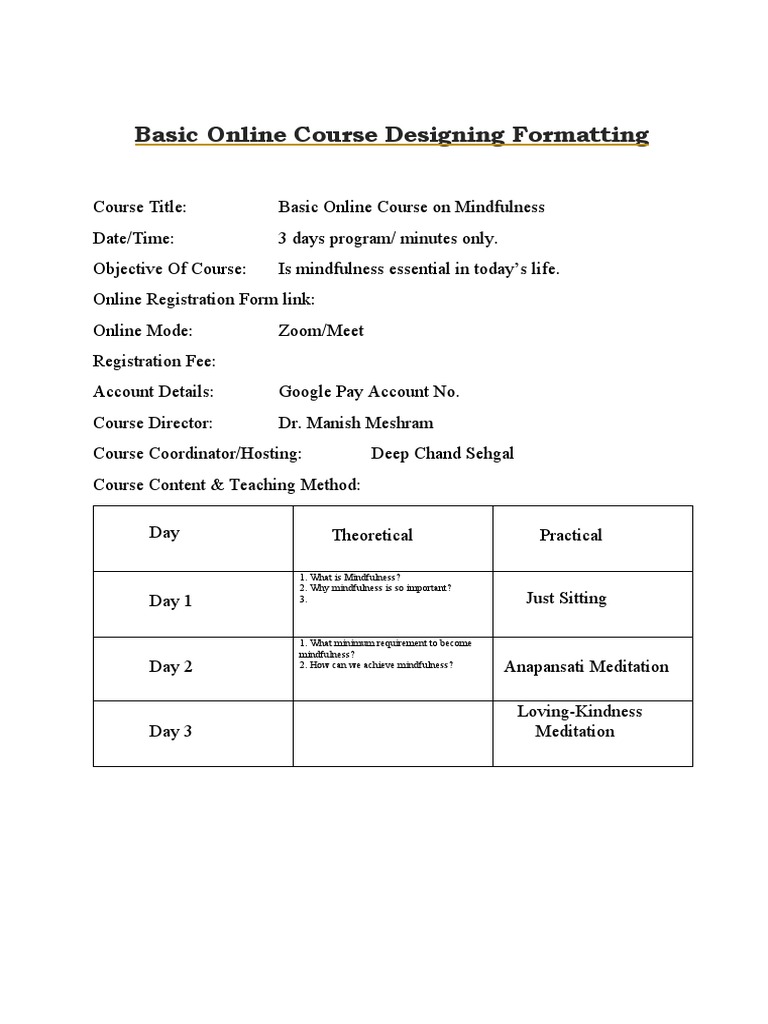 Basic Online Course Designing Formatting | PDF