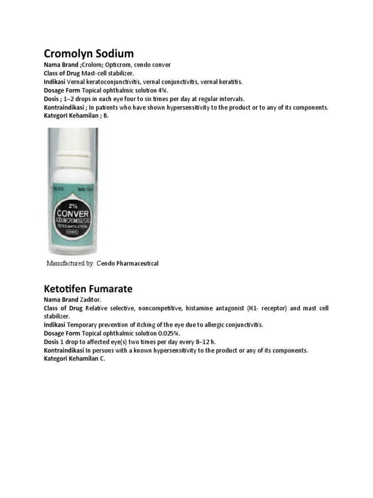 Mast Cell Stabilizer Fix | PDF | Immunology | Medical Treatments