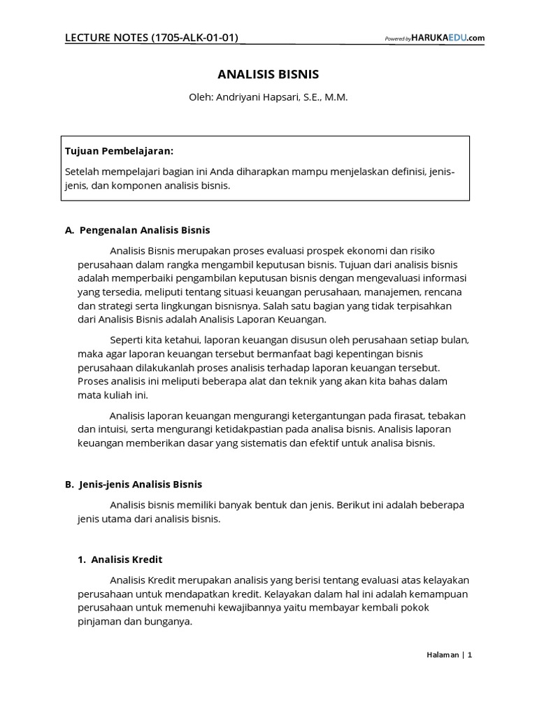 Analisis Bisnis | PDF